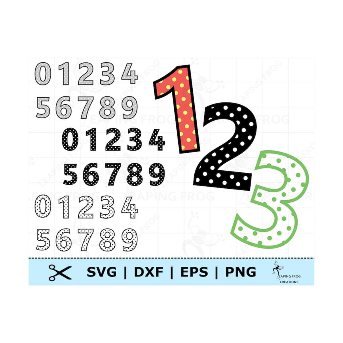 Polka Dot Numbers SVG. 3 versions! Cricut cut files, layere - Inspire ...