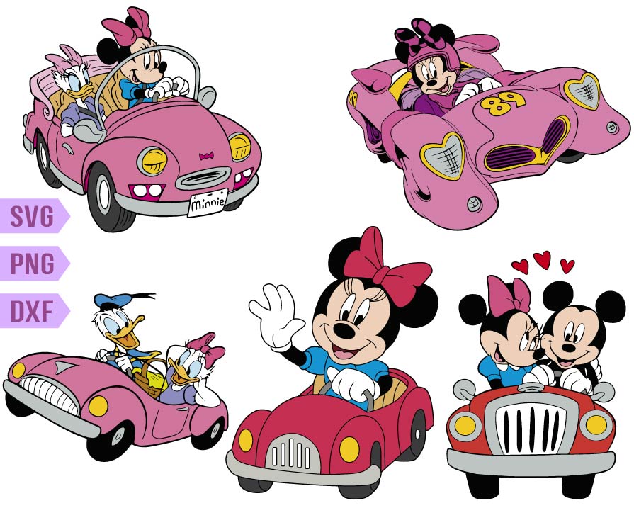 Minnie Car Race svg, Minnie svg, dxf, png, Minnie for cricut - Inspire ...