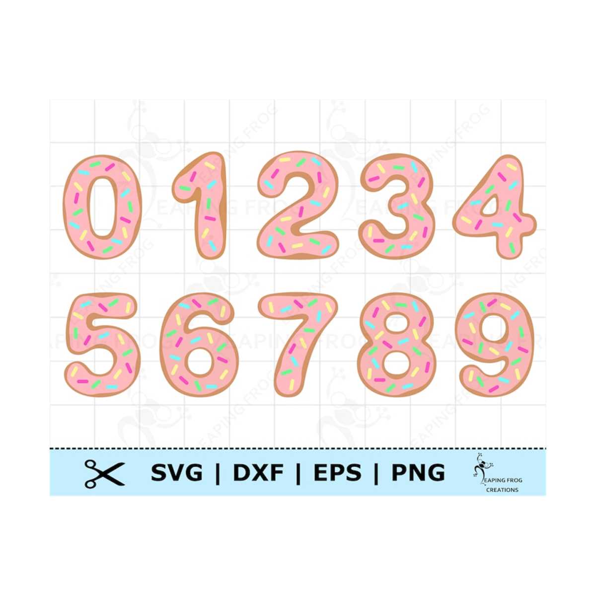 Donut numbers SVG. PNG. Pink Doughnuts. Cricut cut files, la | Inspire ...