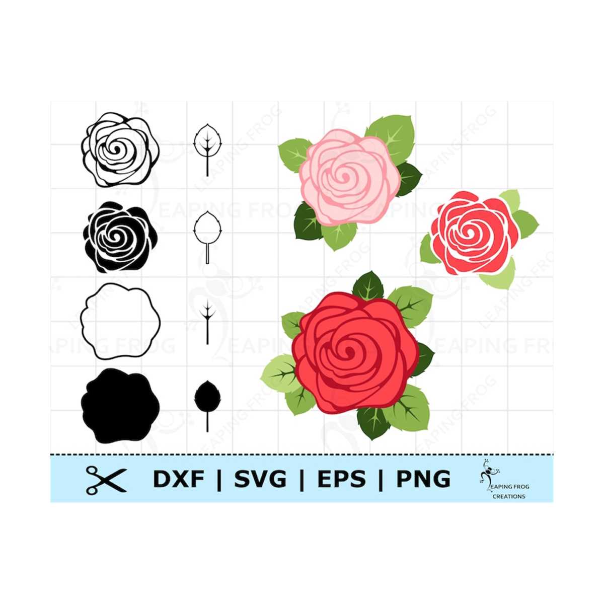 Rose SVG. Cut, layered files. Roses PNG. Roses DXF. Cricut. - Inspire ...