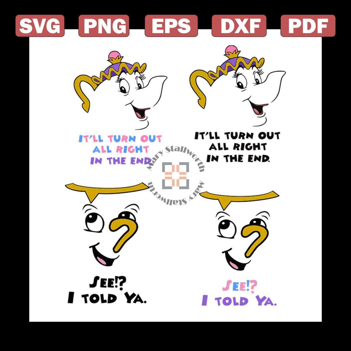 Chip And Mrs Potts Beauty And The Beast Svg, Disney Svg, Chi | Inspire ...