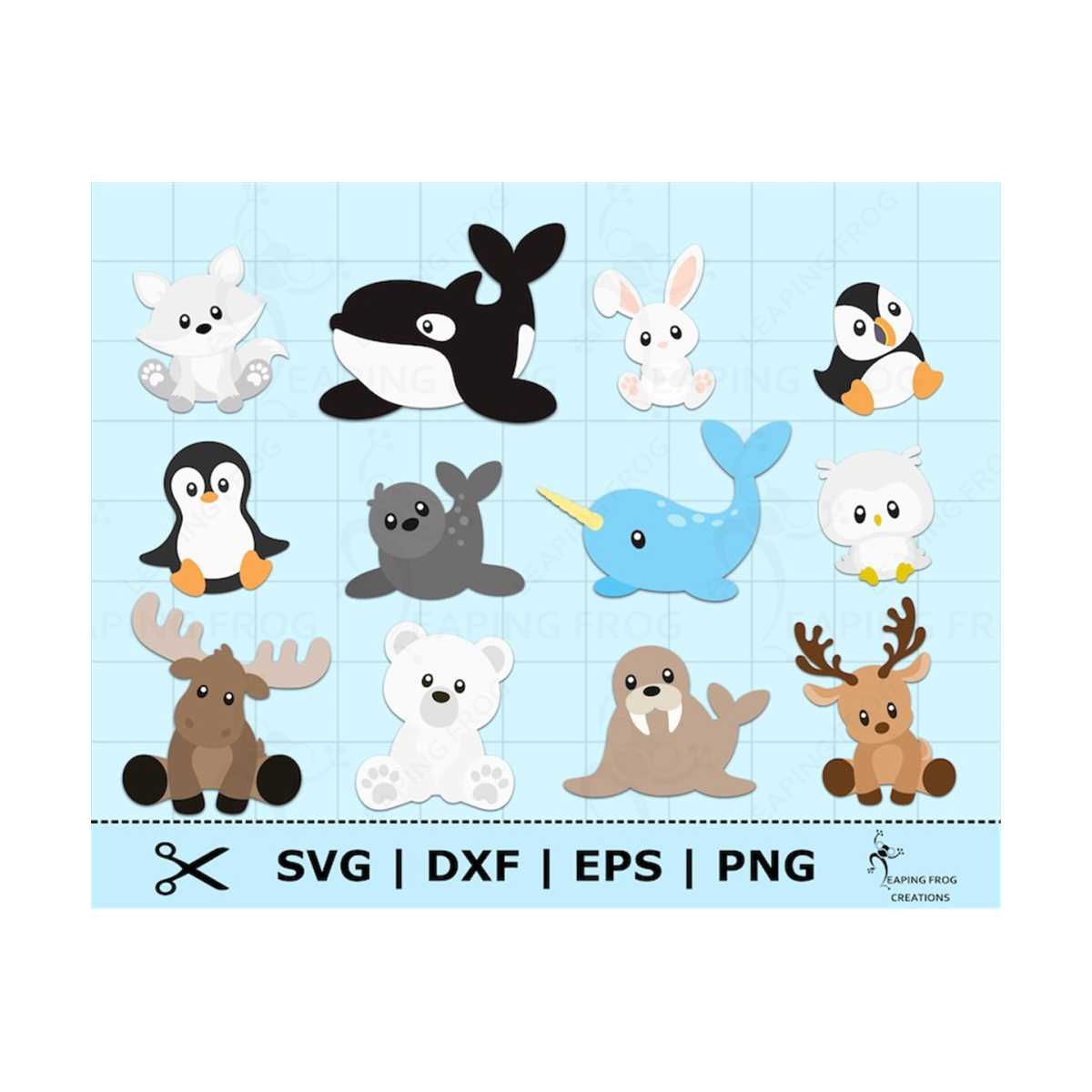 Arctic Animals SVG PNG. Cricut cut files, layered files. Sil - Inspire ...