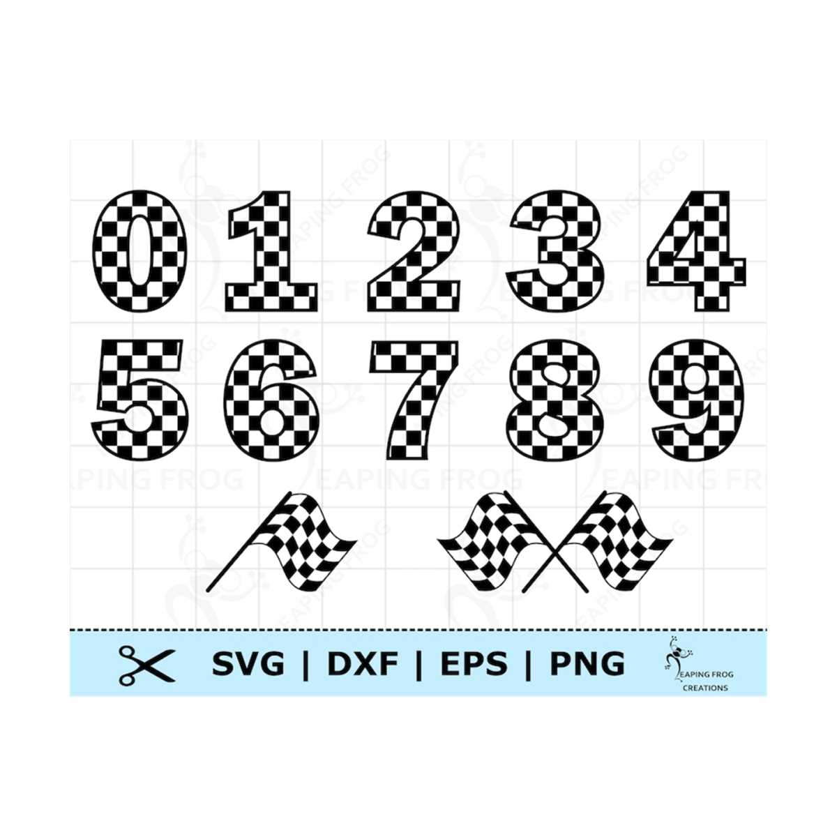 Checkered Numbers SVG. Cricut cut files. Silhouette. Racing | Inspire ...