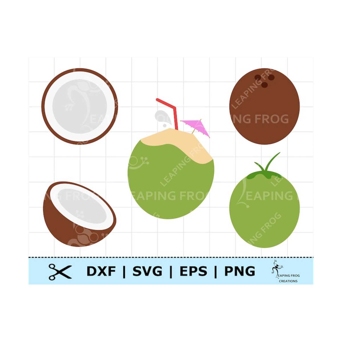 Coconut SVG. Coconut DXF. Coconut cut files. Coconut clipart - Inspire ...