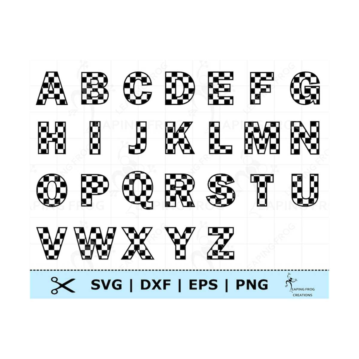 Checkered letters SVG. Cricut cut files, layered. Silhouette - Inspire ...