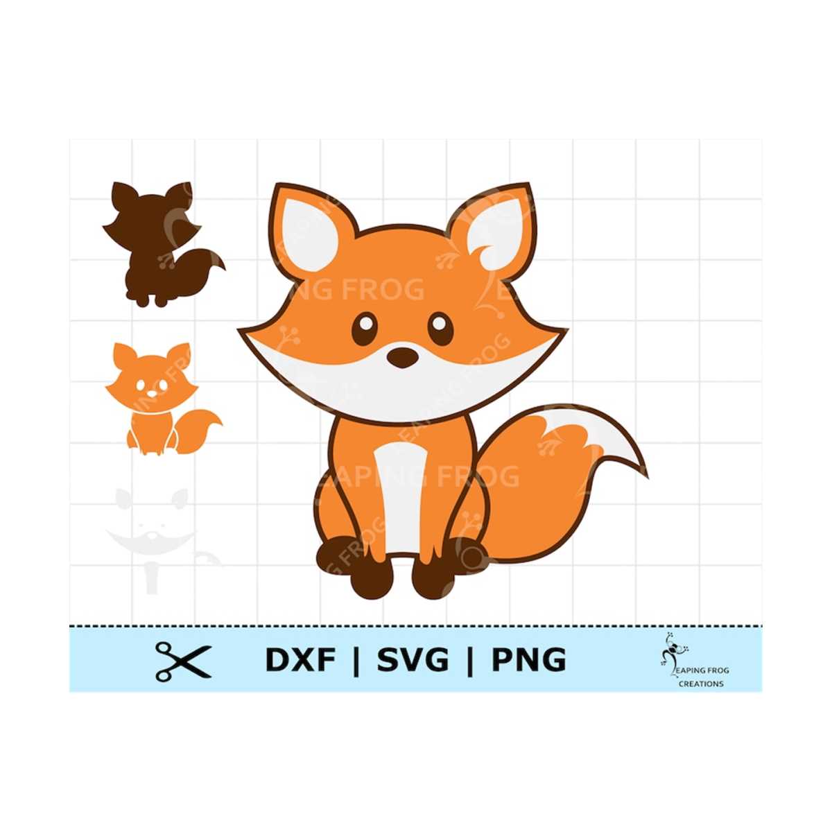 Cute Fox SVG PNG DXF. Whole & layered files. Digital downloa - Inspire ...