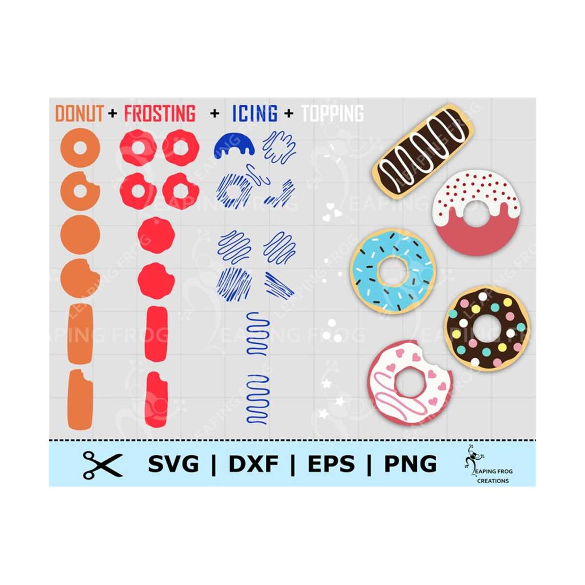 Donuts SVG. PNG. Mix & Match! Cricut cut files, layered file - Inspire ...