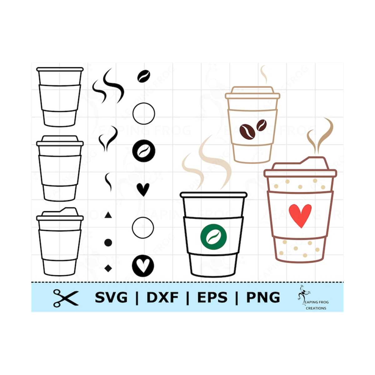 Coffee Cup To Go SVG PNG DXF. Whole image & Layered Files. C - Inspire ...