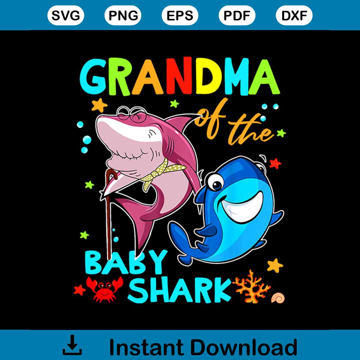 Grandma Of The Baby Shark Svg, Birthday Grandma Shark svg, C | Inspire ...