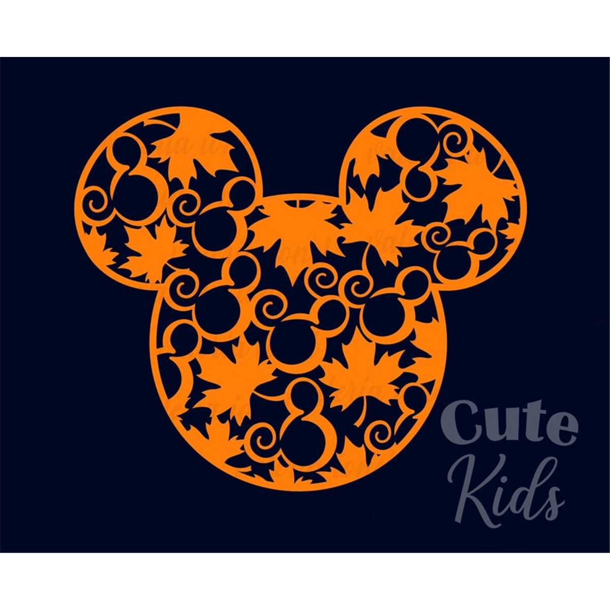 Hidden Mouse Head Swirls SVG – Fall Leaves Decor svg cut fil | Inspire ...