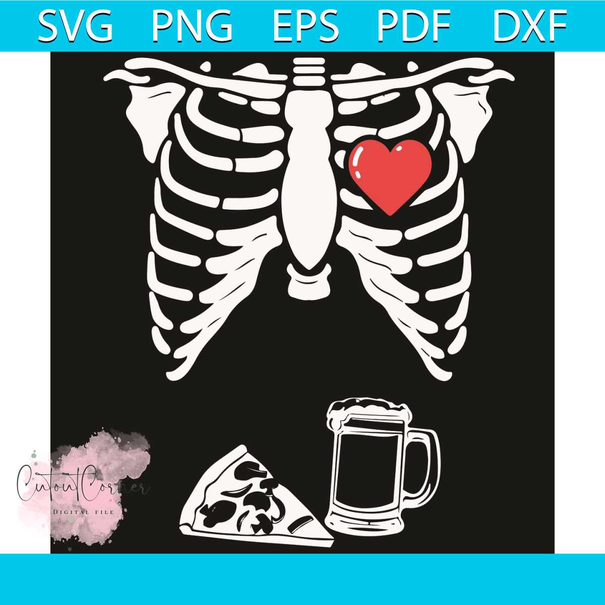 Skeleton Pregnancy Pizza Beer SVG, ribs svg, Skeleton svg, S | Inspire ...