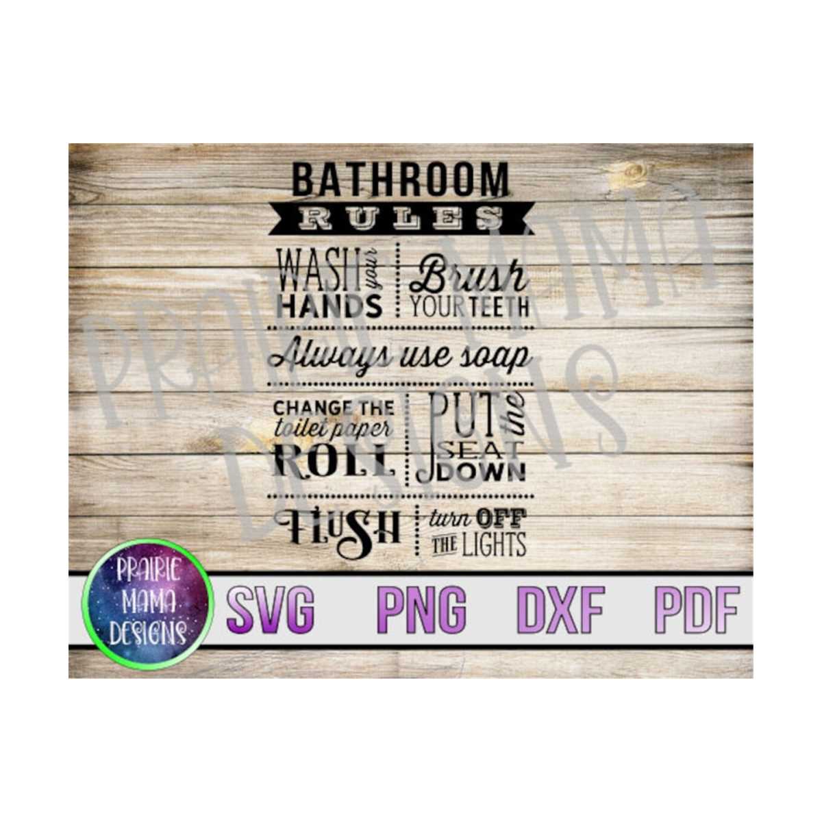 Bathroom rules SVG PNG DXF pdf cut file digital file digital - Inspire ...