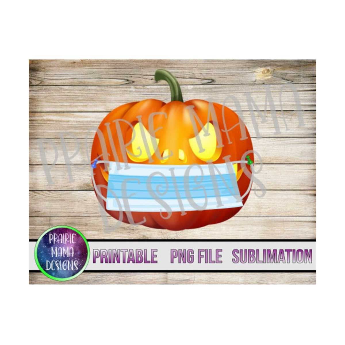 Pumpkin wearing a mask with thumbtacks PNG digital file digi - Inspire ...