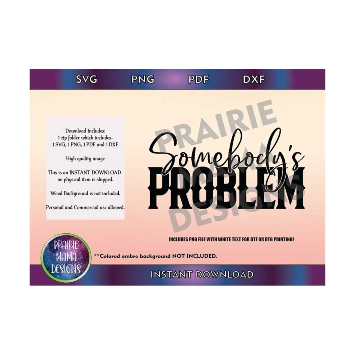 Somebody's problem SVG PNG DXF pdf cut file, digital downloa - Inspire ...