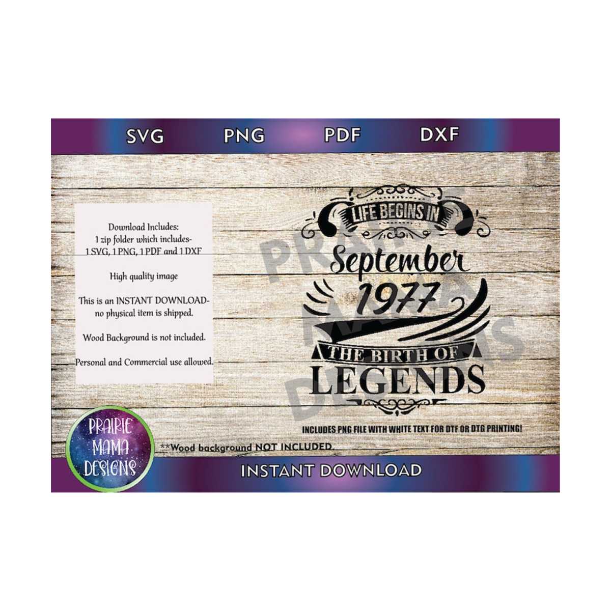 Life begins in September 1977 the birth of legends SVG PNG D | Inspire ...