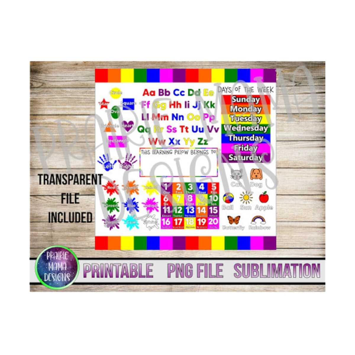 Learning pillow PNG sublimation digital file printable digit | Inspire ...