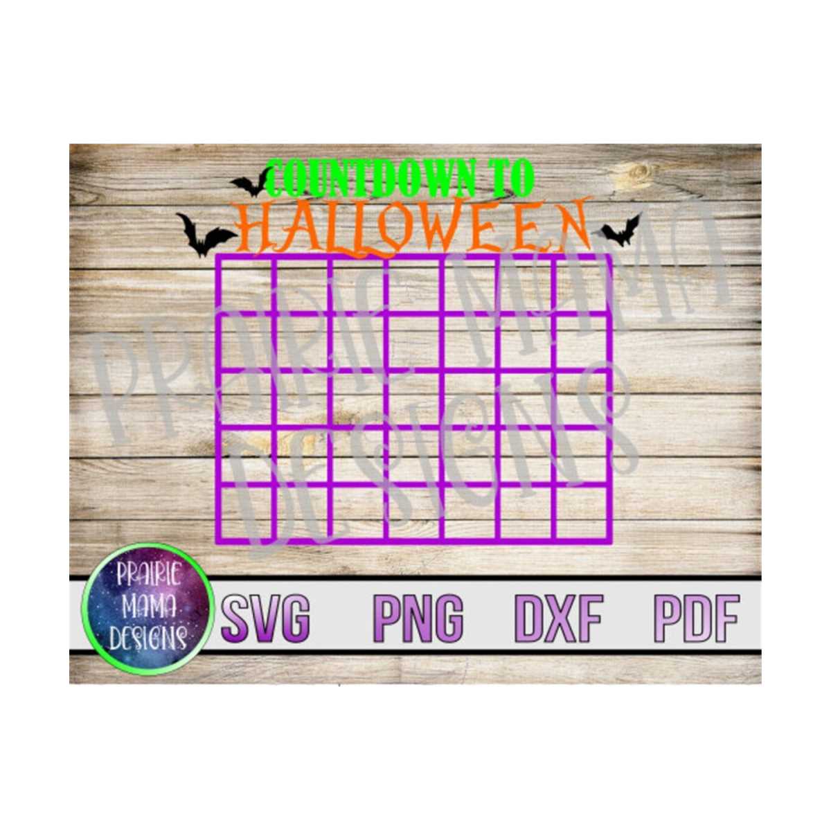 blank countdown to Halloween calendar SVG PNG DXF pdf cut fi - Inspire ...