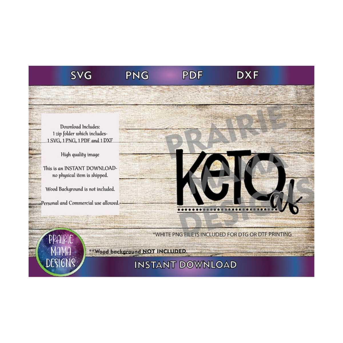 Keto af SVG PNG DXF pdf cut file digital download healthy ke - Inspire ...