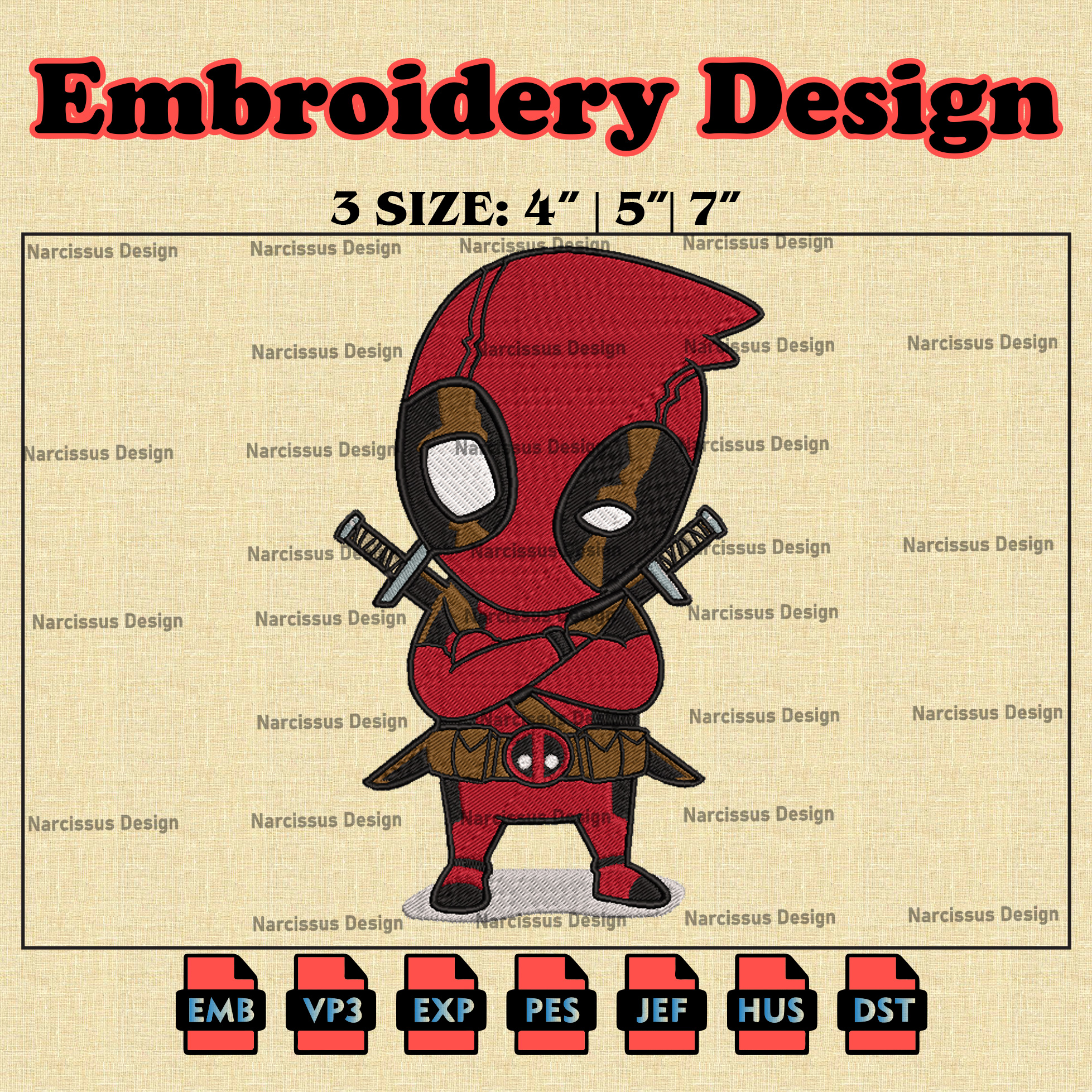 Marvel Embroidery Files, Deadpool Movie Embroidery Designs, | Inspire ...