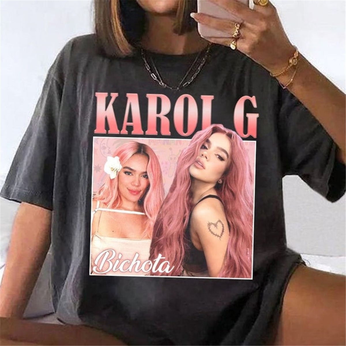 Karol G Bichota shirt, Karol G Graphic T-shirt, Retro 90's K - Inspire ...