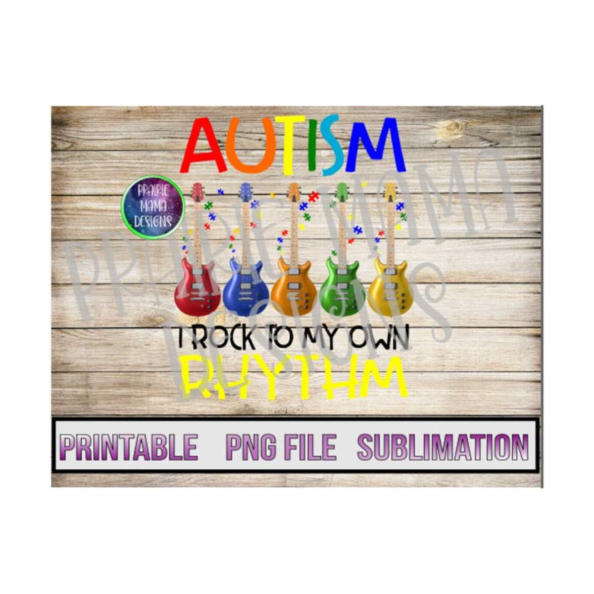 Autism I rock to my own rhythm rainbow music notes guitars d | Inspire ...