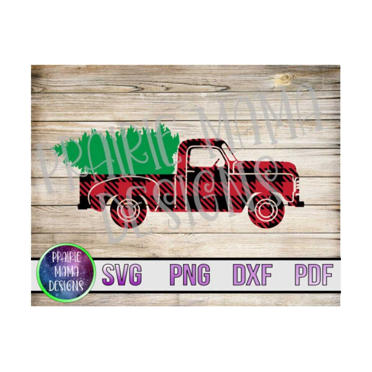 Buffalo Plaid truck with Christmas tree SVG PNG DXF pdf cut - Inspire ...