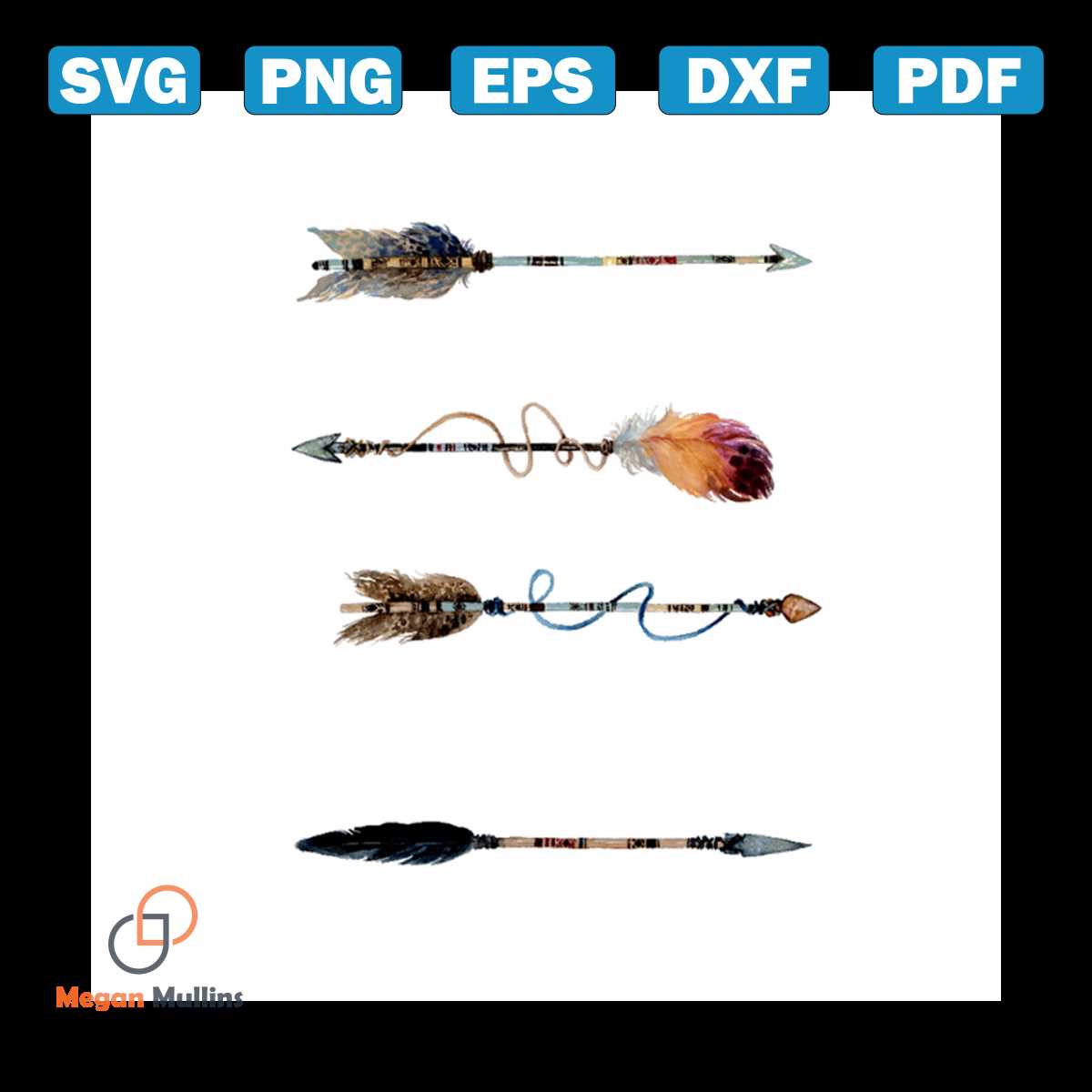 Watercolor Ethnic Boho Set Of Arrows, Native American Tribe - Inspire ...