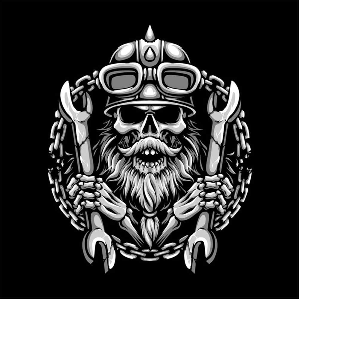Smashed Wall Mechanic Skull Svg, Mechanic Svg, Wrench Clipar | Inspire ...