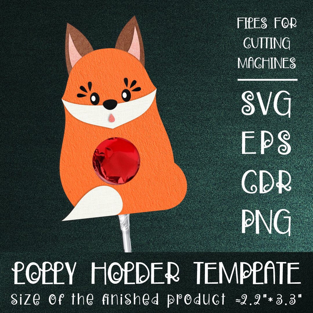 Red Fox | Lollipop Holder | Paper Craft Template SVG | Inspire Uplift