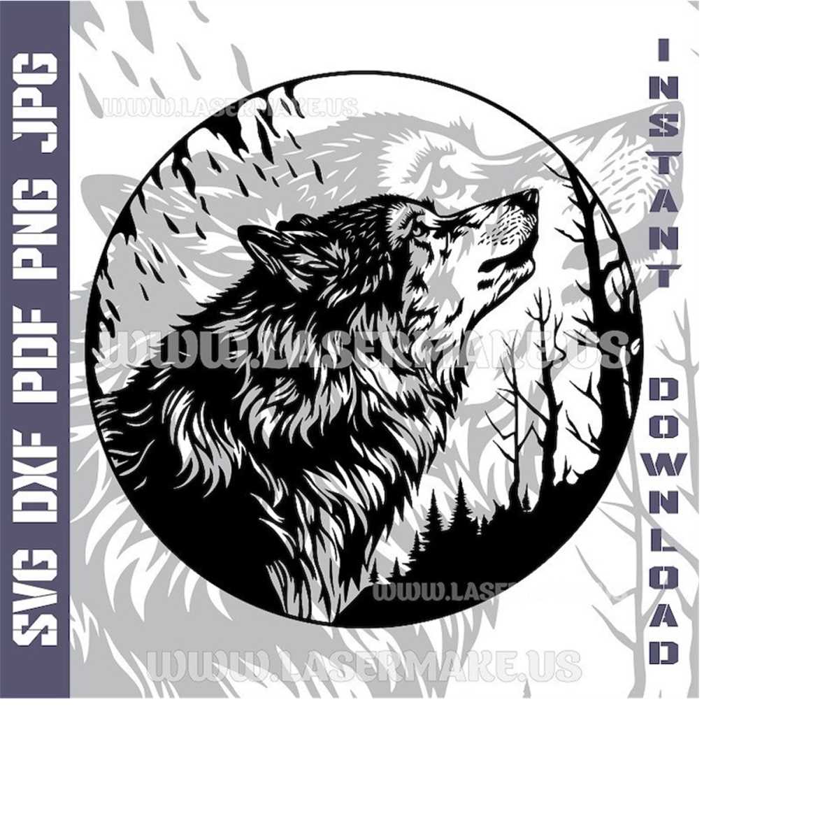Wolf SVG file | cut file for cricut | printable png| SVG dxf - Inspire ...
