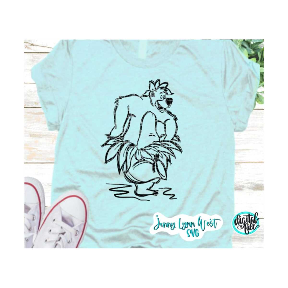 Jungle Book Baloo SVG DisneySVG Baloo sketch Silhouette Cric - Inspire ...