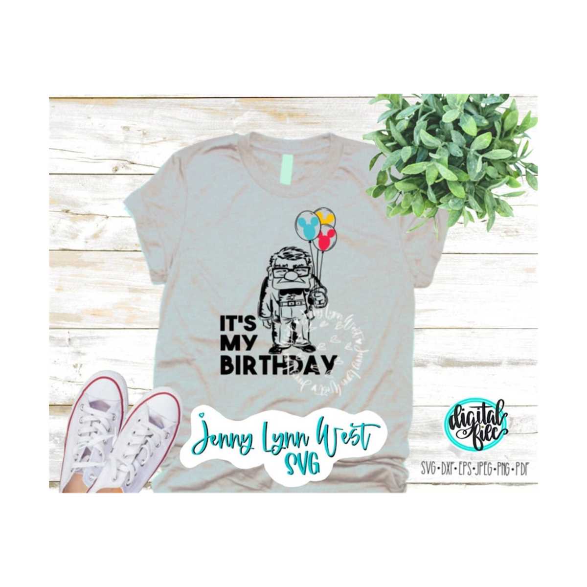Birthday Carl SVG UP Carl Balloons Up Cut File Iron On Shirt - Inspire ...