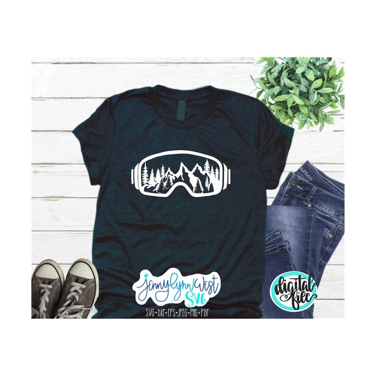 Ski Goggles SVG Skiing SVG Digital Download Mountains Shirt - Inspire ...