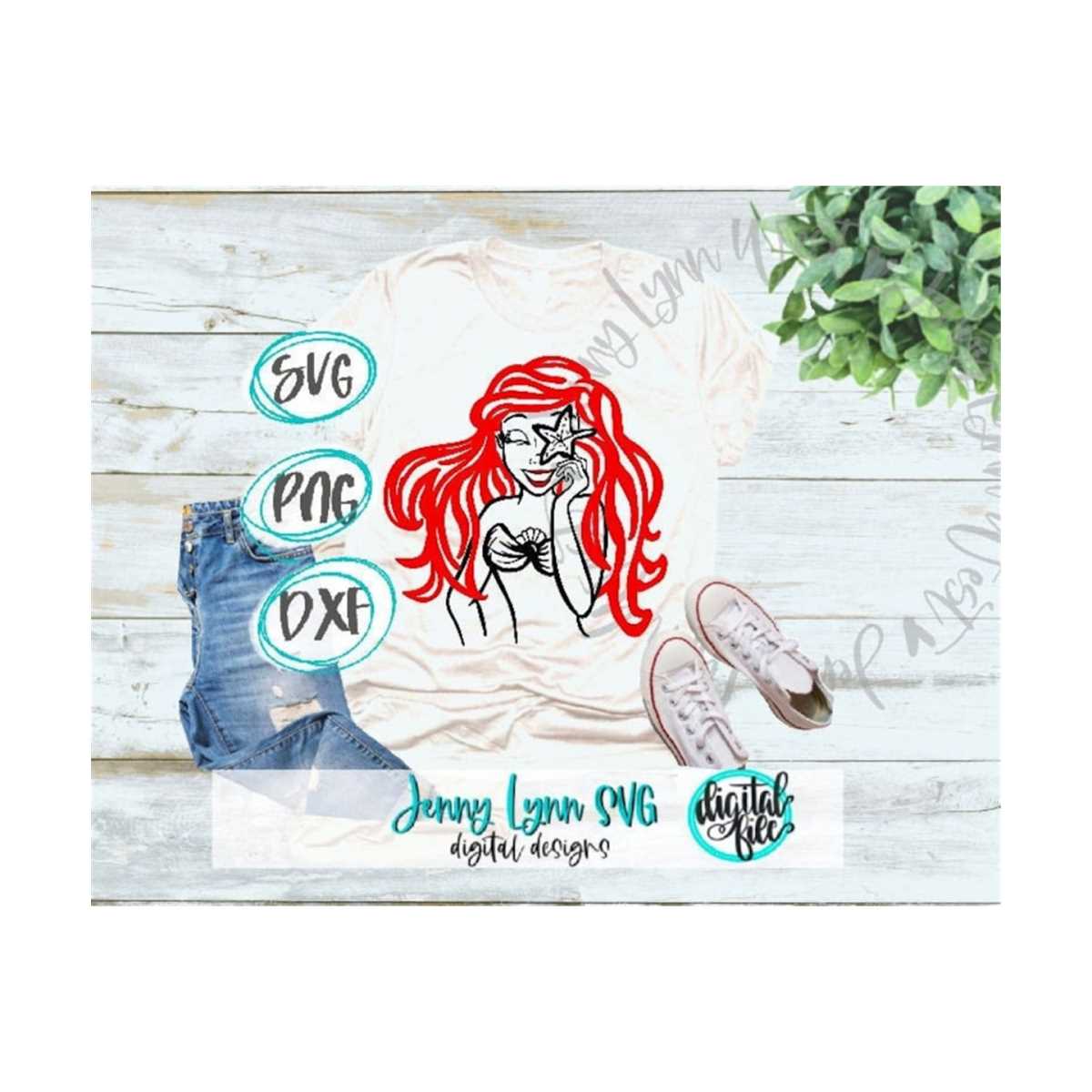 Little Mermaid Ariel SVG Ariel Cut File SVG DXF png Sketch S - Inspire ...