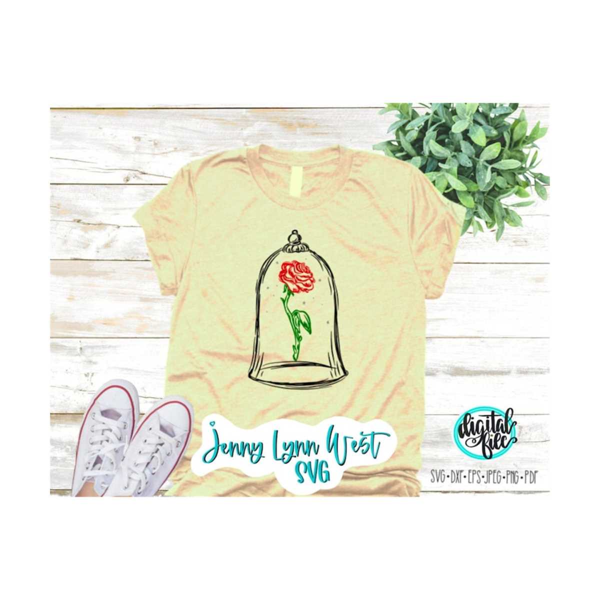 Beauty and the Beast Rose SVG Enchanted Rose SVG Sublimation - Inspire ...