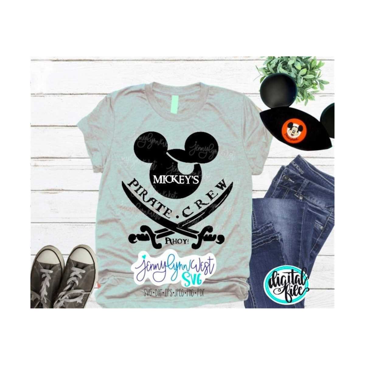 Mickey Mouse Pirate Swords SVG Pirate Crew Shirt SVG Iron o - Inspire ...