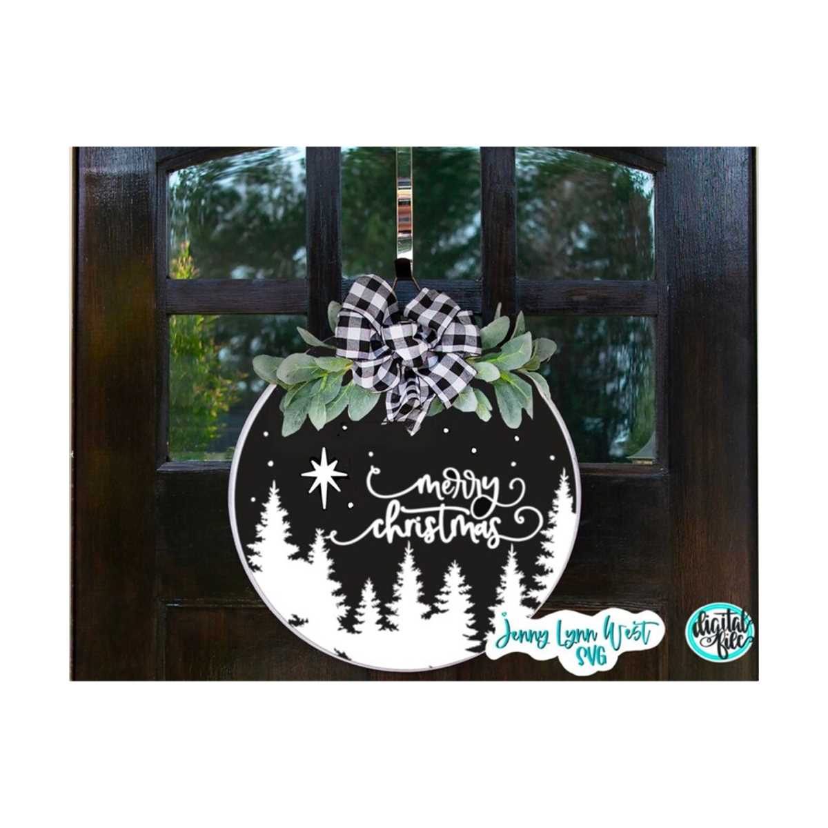Christmas Round Sign SVG Merry Christmas Circle PNG Circle S - Inspire ...