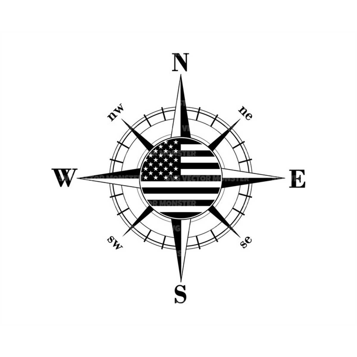 Compass Star Svg, American Flag Svg, USA flag, Outdoor, Adve - Inspire ...