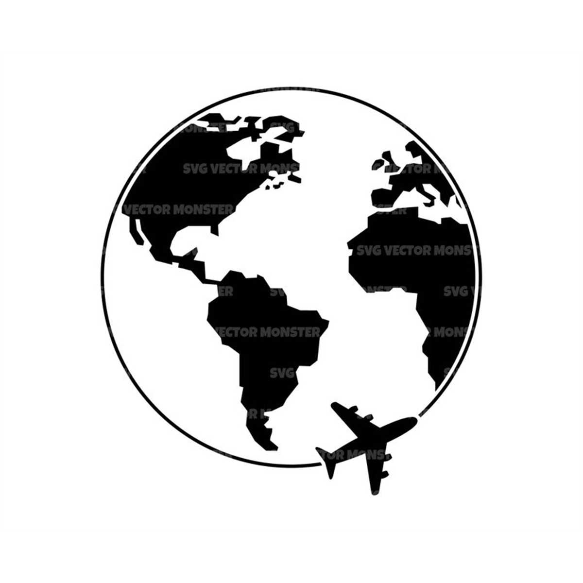 Airplane Svg, World Travel Svg, Earth Trip, Wanderlust, Fly - Inspire ...