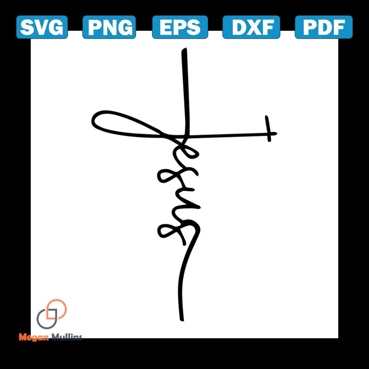 Jesus Word Cross Svg, Belief Svg, Jesus Svg, Cross Svg - Inspire Uplift