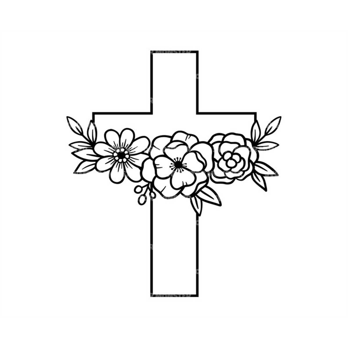 Floral Christian Cross Svg, Flower Cross Svg, Jesus Christ, - Inspire ...