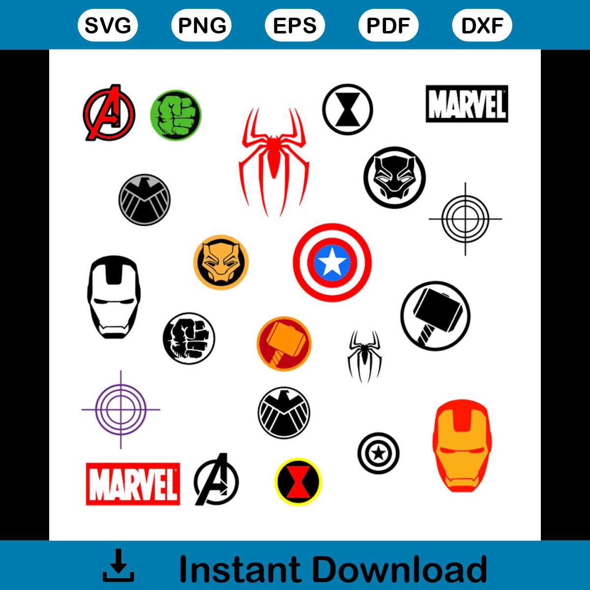 Logo Marvel Svg, Logo Ironman, Hulk, Thor, Spiderman,etc... | Inspire ...