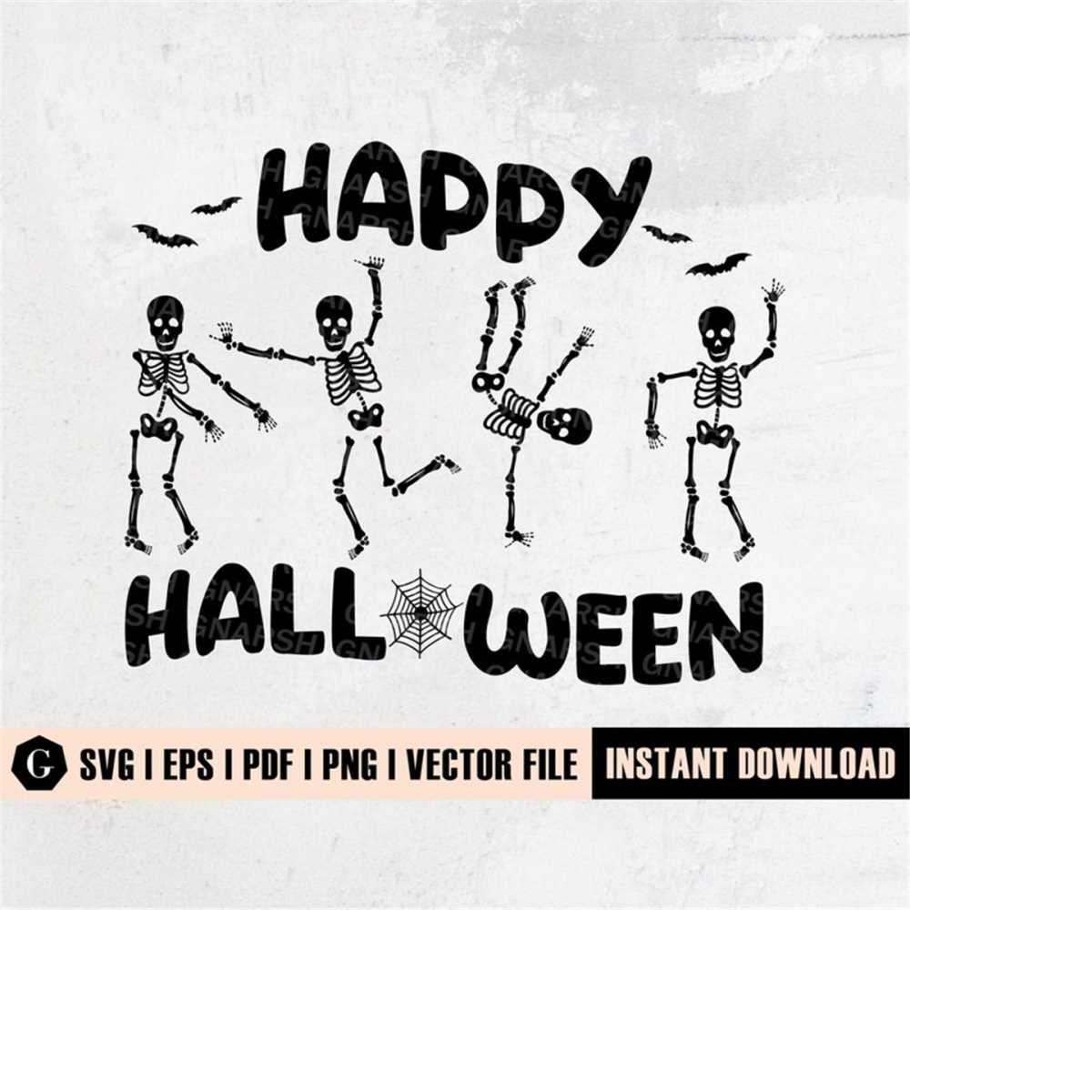Happy Halloween Svg | Dancing Skeletons Svg | Bones Of Human | Inspire ...