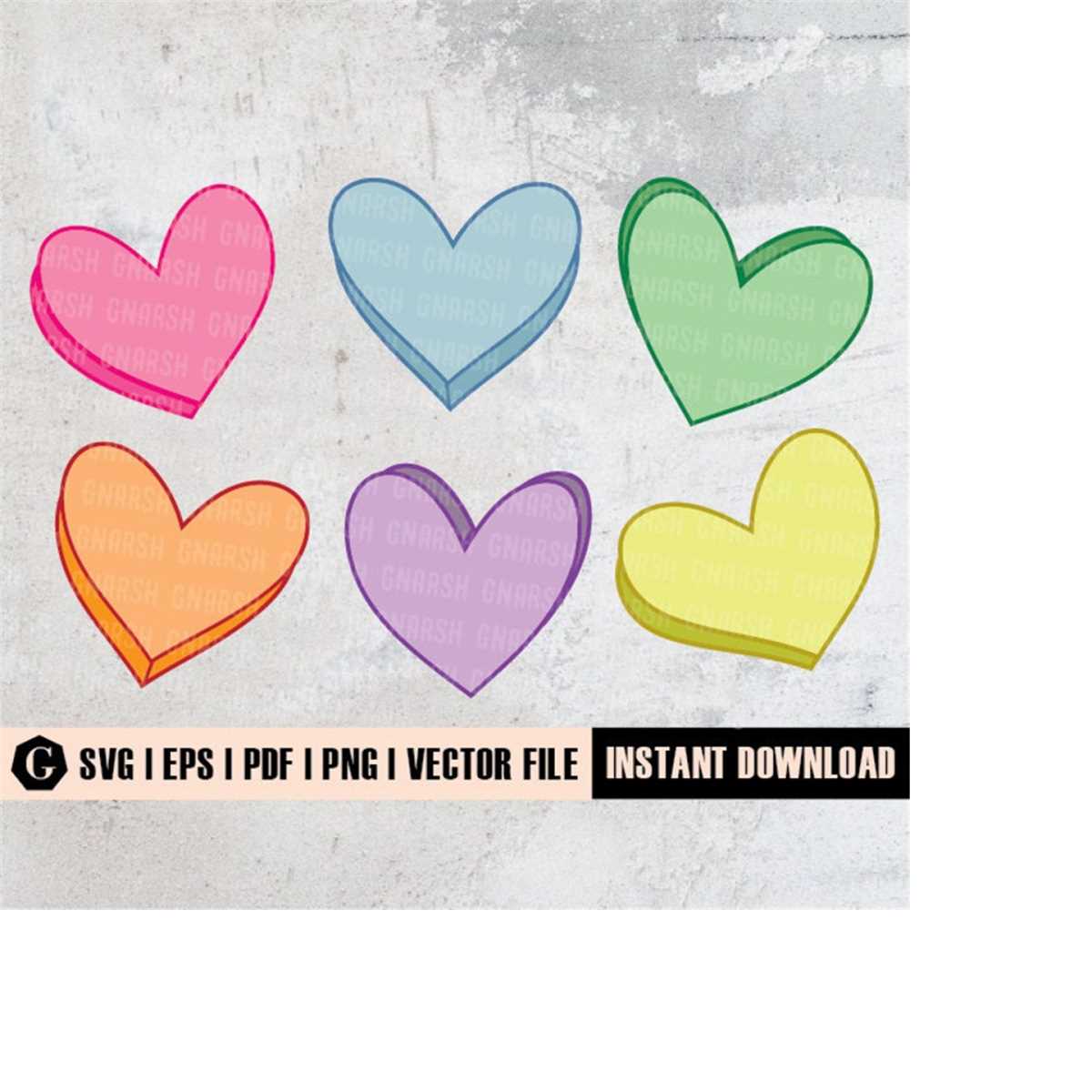 Candy Hearts SVG | Conversation Hearts svg | Heart Candies c | Inspire ...