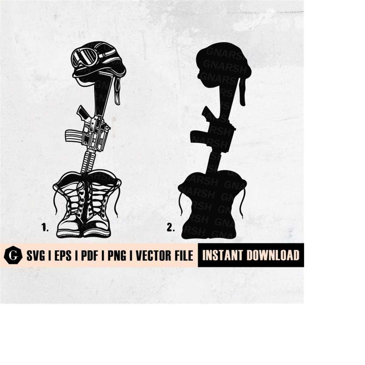 Soldier Memorial SVG File | Fallen Soldier Svg | Fallen Sold | Inspire ...