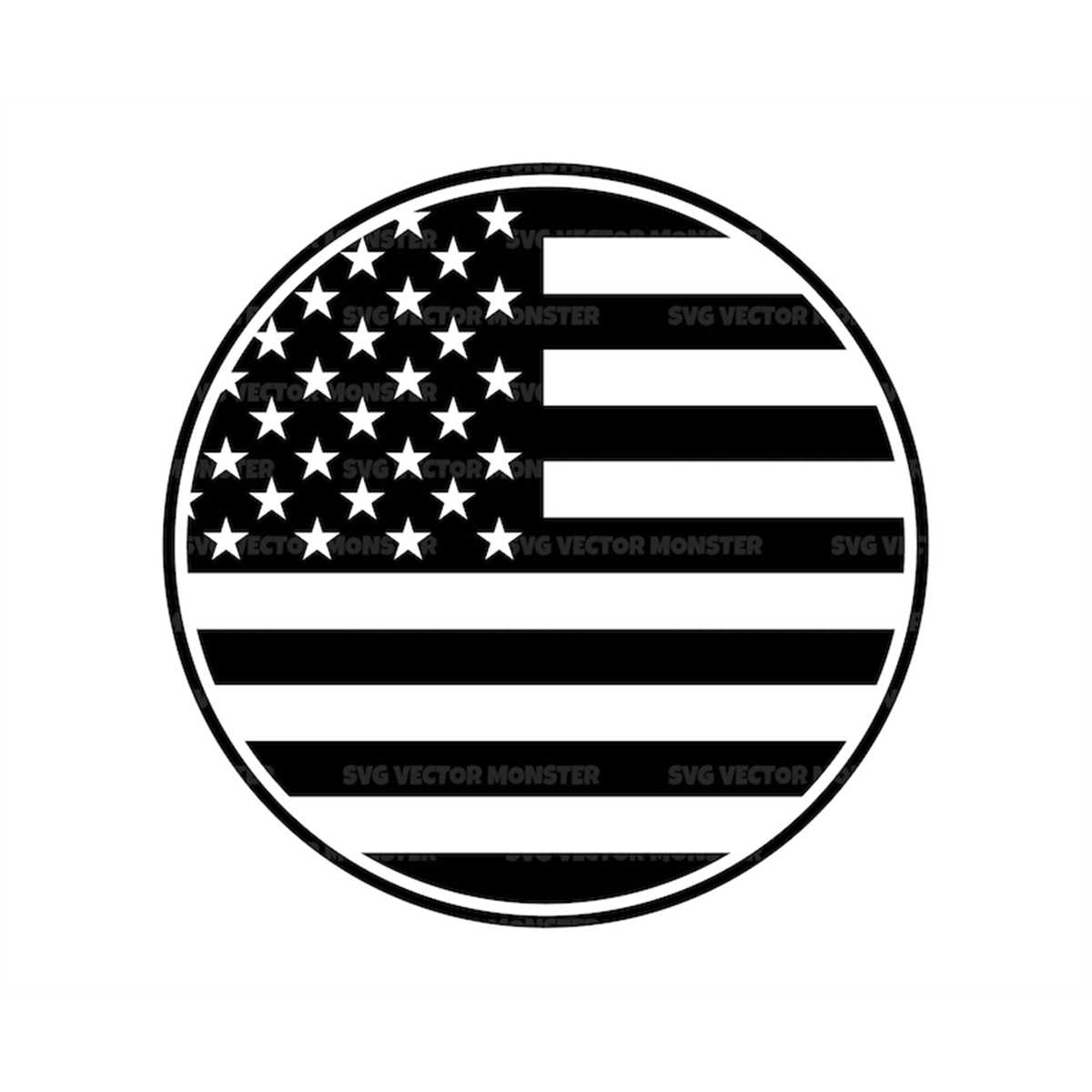 American Flag Svg, USA Flag Svg, Circle Monogram Svg, 4th of - Inspire ...