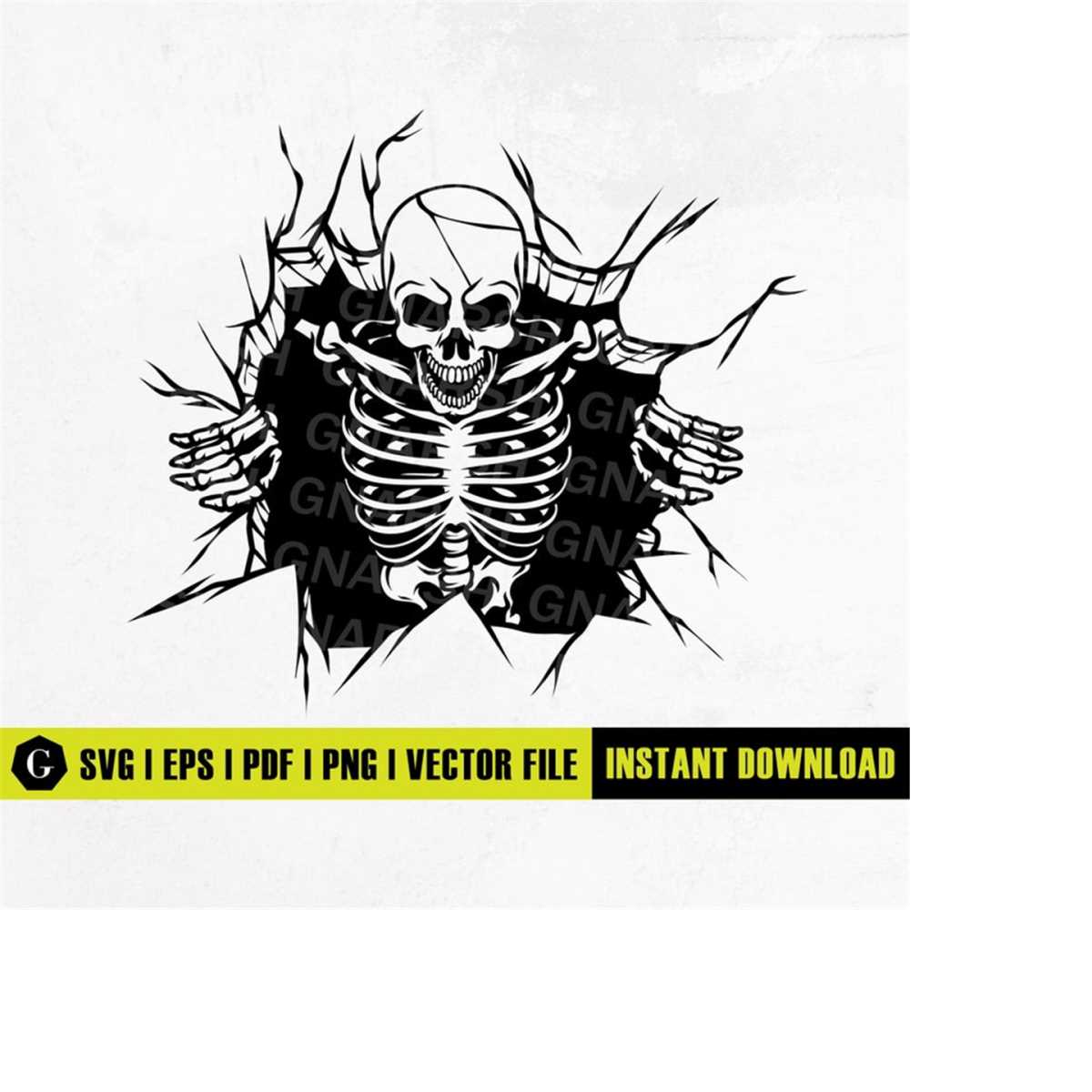 Skull In The Wall File File | Skeleton Coming Out of the Wal | Inspire ...