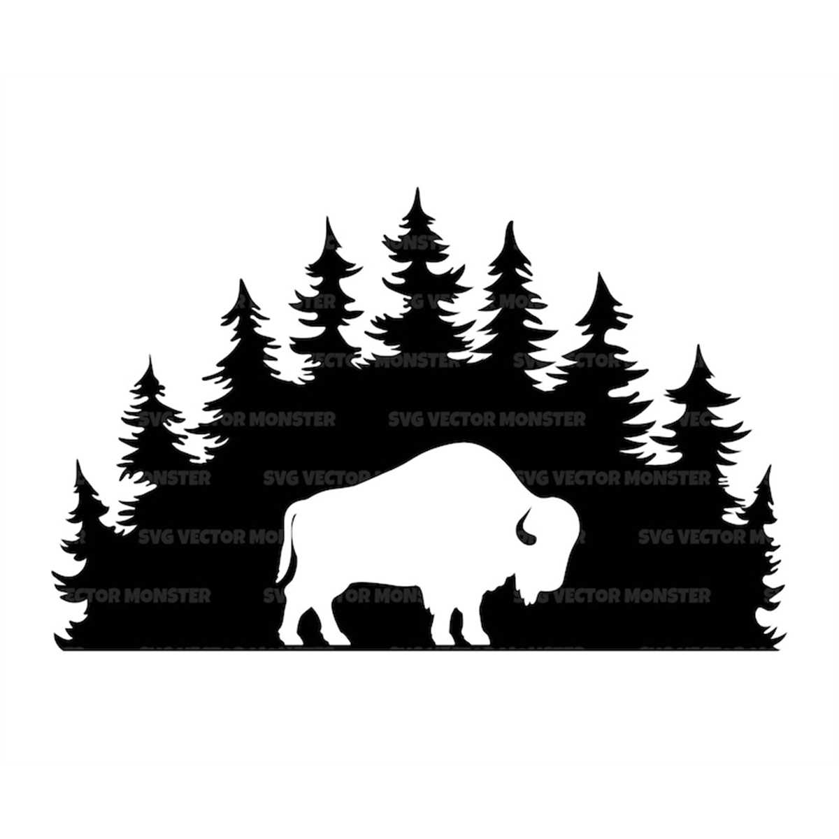 Buffalo Svg, Forest Svg, Bison Svg, Woods Svg, Trees, Wildli - Inspire ...