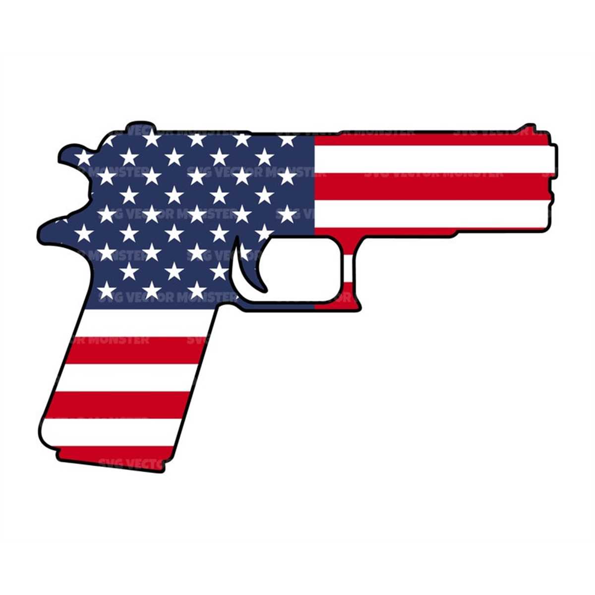 Gun Svg, Pistol Svg, American Flag, USA Flag, Weapon, Vetera - Inspire ...