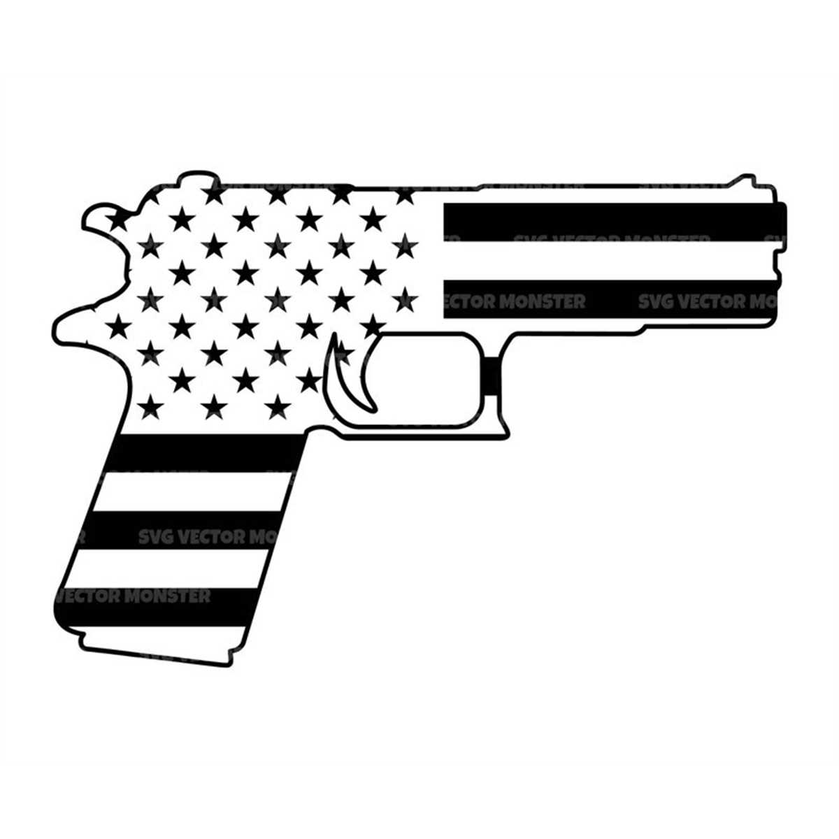 Gun Svg, Pistol Svg, American Flag, USA Flag, Weapon, Shooti - Inspire ...